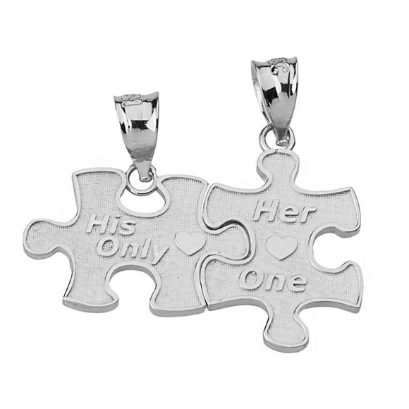 Element Shine | Jewelry | Silver Her One His Only Puzzle 2 Pieces ...